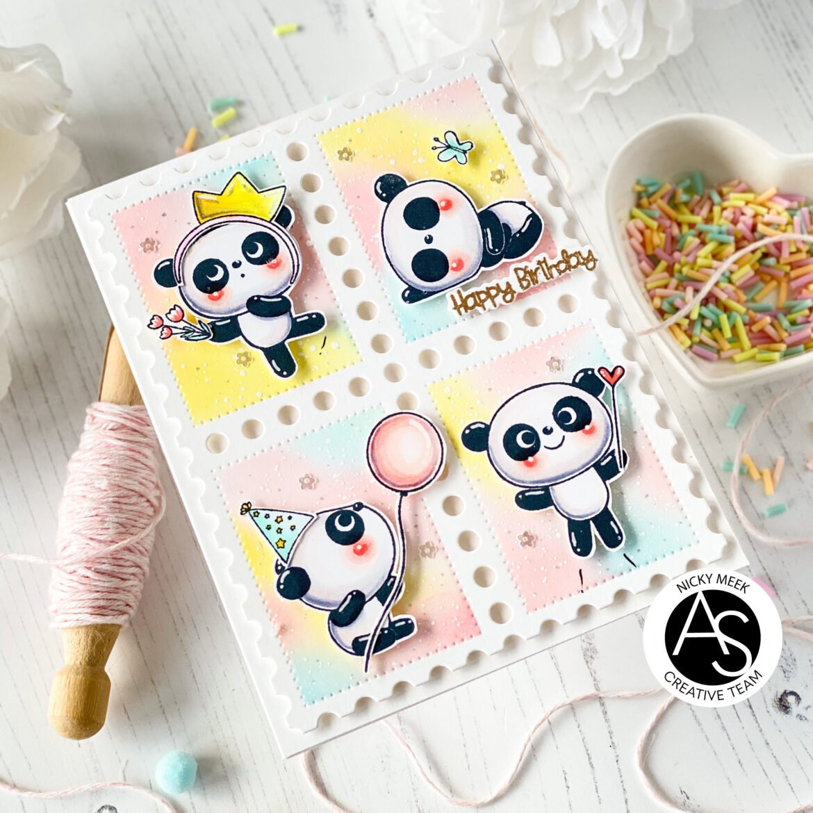 Cheerful Panda Moments Birthday Card – Alex Syberia Designs Blog